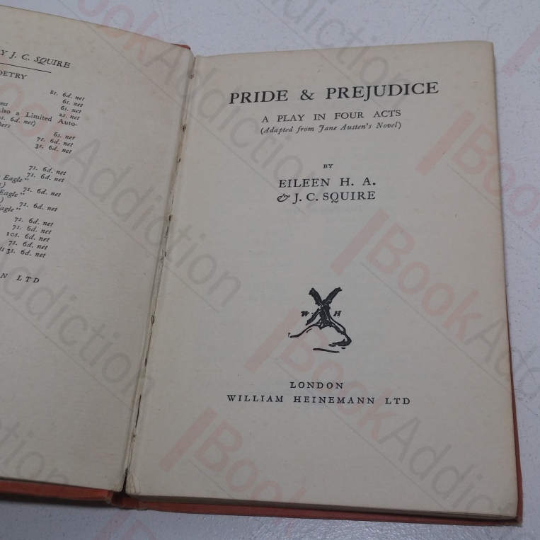 Pride and Prejudice: A Play in Four Acts (Adapted from Jane Austen's ...
