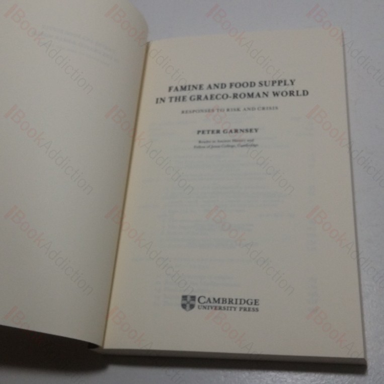 Famine and Food Supply in the Graeco-Roman World: Responses to Risk and ...